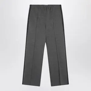 Miu Miu Anthracite Knitted Trousers In Punto Stoffa - Gray