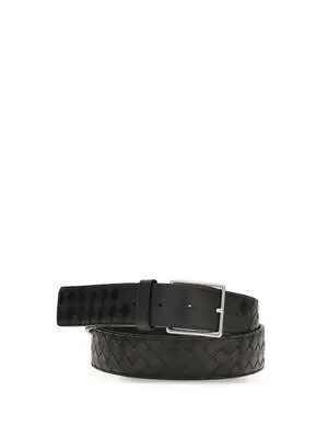 Bottega Veneta Intreccio Leather Belt - Black