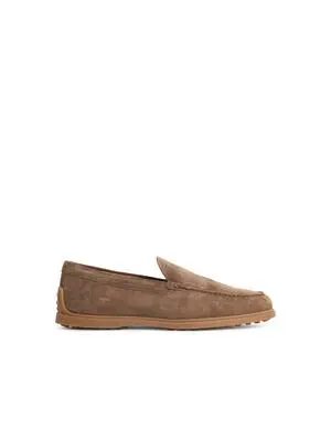 TOD'S Suede Slipper Loafers - Brown