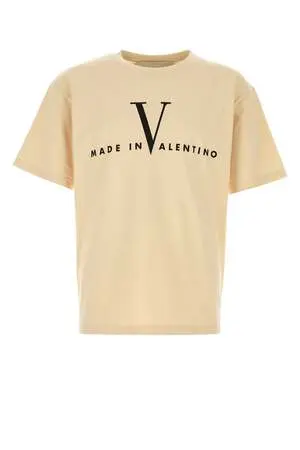 Valentino Garavani Valentino Garavani Men Beige Cotton T-Shirt Brown
