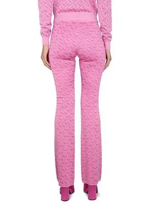 Versace Jacquard Pants With Greek Print