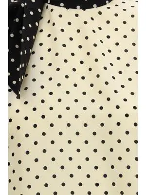 Valentino Garavani Polka Dot Blouse With Side Bow - Cream