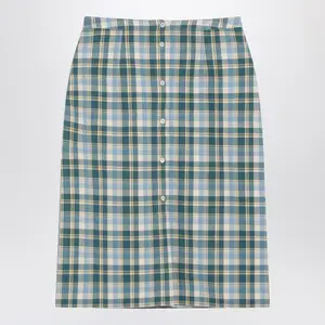 Prada Ottanio Pencil Skirt With Check Pattern