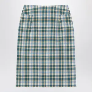 Prada Ottanio Pencil Skirt With Check Pattern