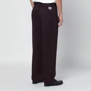 Needles Burgundy Cotton-blend Trousers