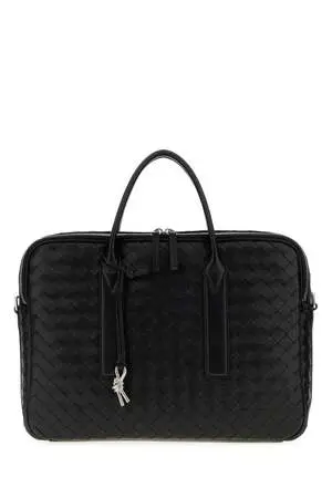 Bottega Veneta Leather Getaway Briefcase - Black