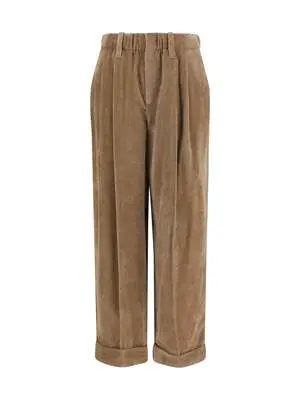 Brunello Cucinelli Elasticated Viscose And Cashmere Pants