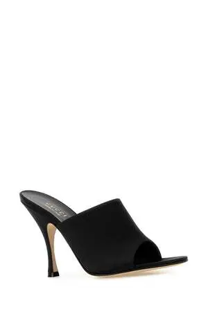 Gucci Satin Mules - Black