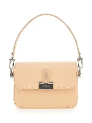 Off-White Small Leather Binder Bag - Cream