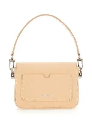 Off-White Small Leather Binder Bag - Cream