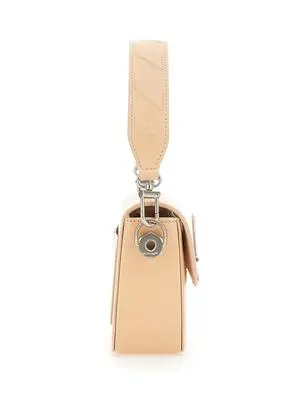 Off-White Small Leather Binder Bag - Cream