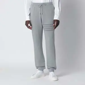 Thom Browne Grey Cotton Jogging Trousers - Gray