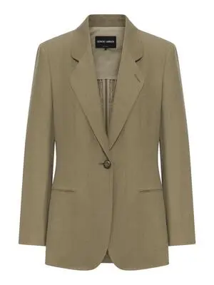 Giorgio Armani Single-breasted Linen Blazer