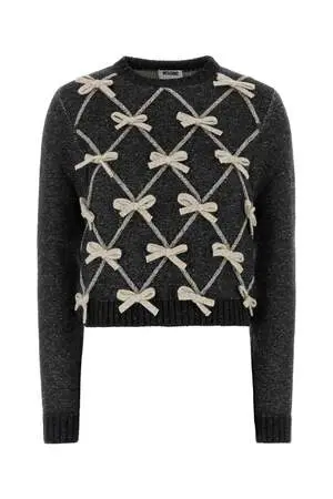 Moschino Charcoal Wool Blend Sweater - Gray