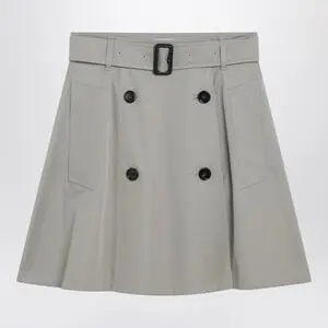 Burberry Trench Mini Skirt In Gabardine - Cream
