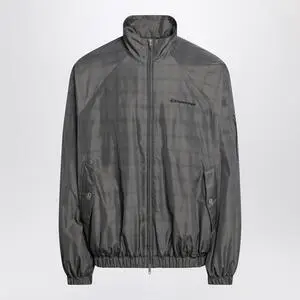 Balenciaga Grey/blue Nylon Zip-up Jacket - Gray