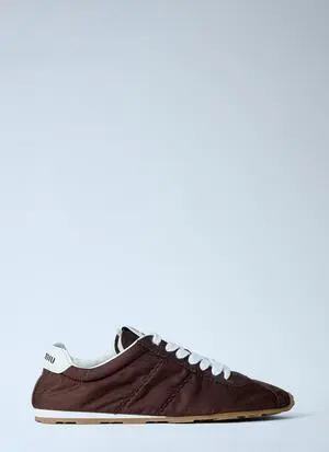 Miu Miu Logo Patch Sneakers - Brown