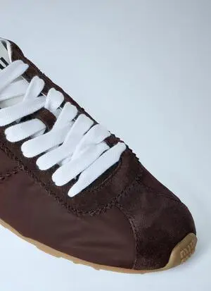 Miu Miu Logo Patch Sneakers - Brown