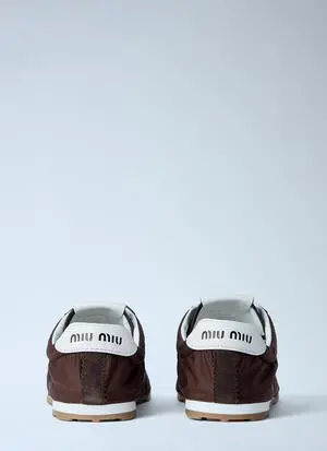 Miu Miu Logo Patch Sneakers - Brown