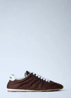 Miu Miu Logo Patch Sneakers - Brown