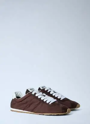 Miu Miu Logo Patch Sneakers - Brown