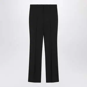 Gucci Wool Pinstripe Trousers - Black