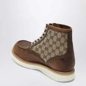 Gucci Laced Ankle Boot With Gg Insert