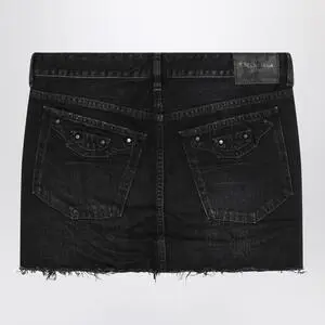 Balenciaga Washed City Mini Denim Skirt - Black