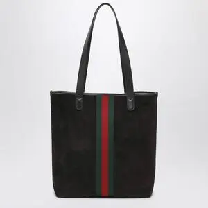 Gucci Medium Ophidia Shopping Bag In Suede - Brown