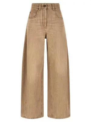 Brunello Cucinelli Wide Leg Denim Jeans