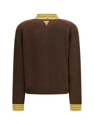 Prada Sweater With A Classic Collar And Front Button Fastening