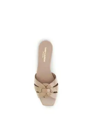Saint Laurent Patent Leather Tribute Sandals - Pink