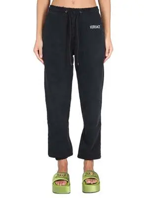 Versace Jogging Pants With Logo - Black