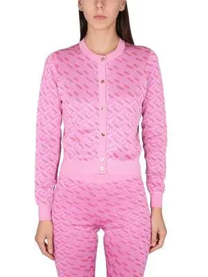 Versace Jacquard Cardigan La Greca - Pink