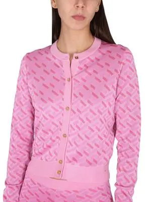 Versace Jacquard Cardigan La Greca