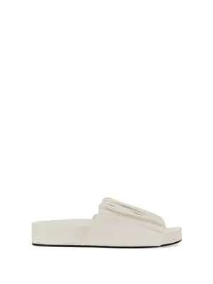 JIL SANDER Low Leather Sandals - White