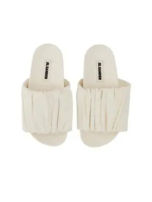 JIL SANDER Low Leather Sandals - White