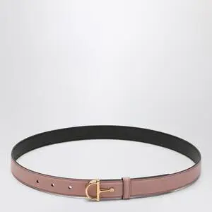 Gucci Thin Belt With Half Horsebit Buckle - Pink