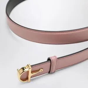 Gucci Thin Belt With Half Horsebit Buckle - Pink