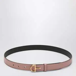 Gucci Thin Belt With Half Horsebit Buckle - Pink