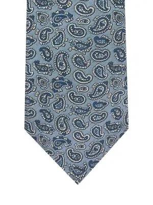 Etro Silk Jacquard Tie With Micro Paisley Motif - Blue