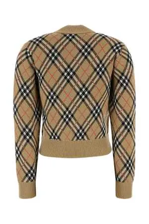 Burberry Embroidered Wool Blend Cardigan - Multicolor