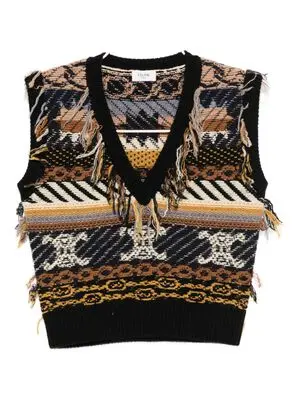 Celine Cashmere Jacquard Vest - Multicolor