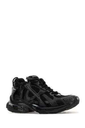 Balenciaga Mesh And Rubber Runner Led Sneakers - Black