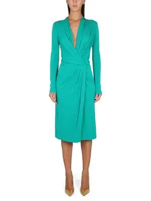 Alberta Ferretti V-neck Dress - Green