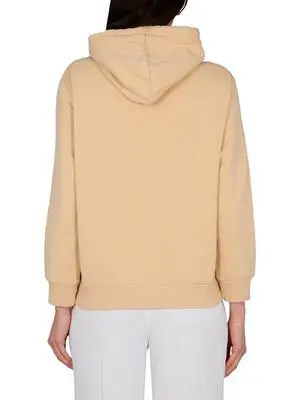 LANVIN Logo Embroidered Hooded Sweatshirt - Cream
