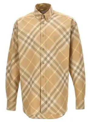 Burberry Check Shirt - Cream