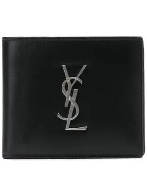 Saint Laurent Cassandre East/west Smooth Leather Wallet - Black