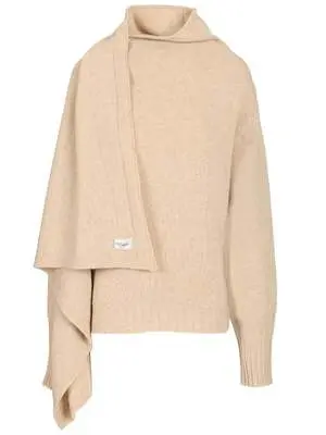 Attico Sweater With Draped Details - Cream