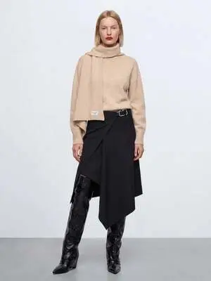 Attico Sweater With Draped Details - Cream